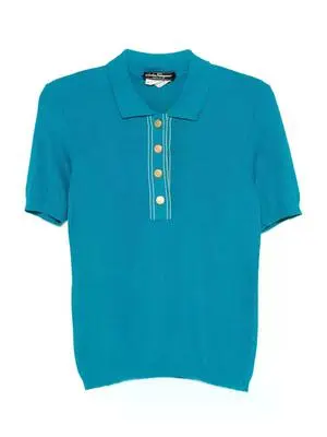FERRAGAMO 1970s Ribbed Polo Shirt