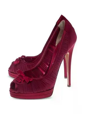 Casadei 140mm Bow-detail Pleated Pumps