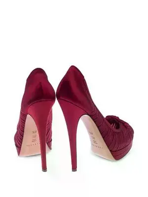 Casadei 140mm Bow-detail Pleated Pumps