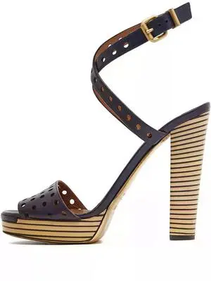 Fendi 130mm Patent-leather Platform Sandals - Blue