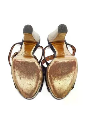 Fendi 130mm Patent-leather Platform Sandals - Blue