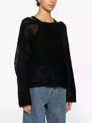 Giorgio Armani 2000s Frayed Sweater