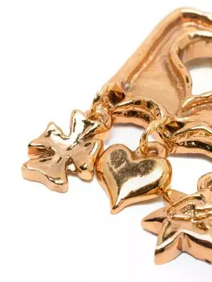 Christian Lacroix 2000s Heart Charms Brooch