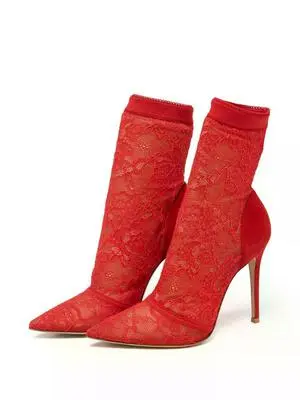 GIANVITO ROSSI 110mm Lace-embellished Ankle Boots