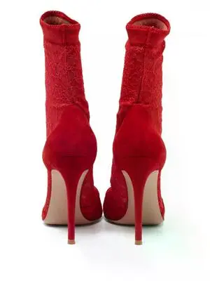 GIANVITO ROSSI 110mm Lace-embellished Ankle Boots