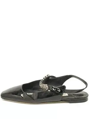 JIMMY CHOO Leather Ballet Flats - Black