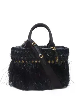 Prada 2010-2020s Fringed Raffia Tote Bag