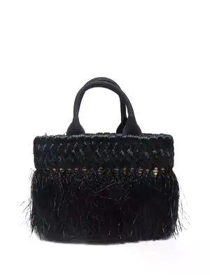 Prada 2010-2020s Fringed Raffia Tote Bag