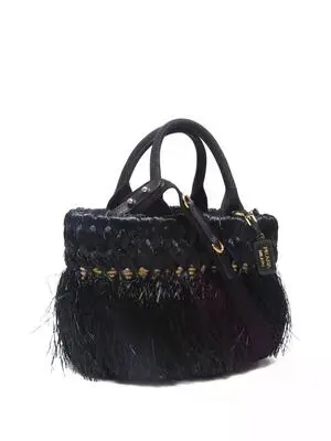 Prada 2010-2020s Fringed Raffia Tote Bag