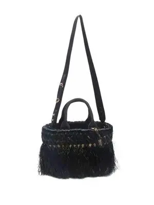 Prada 2010-2020s Fringed Raffia Tote Bag