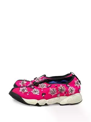 Dior Floral-embroidered Slip-on Sneakers - Pink