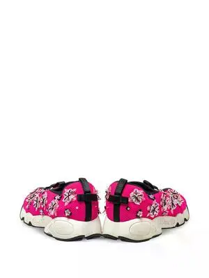 Dior Floral-embroidered Slip-on Sneakers - Pink