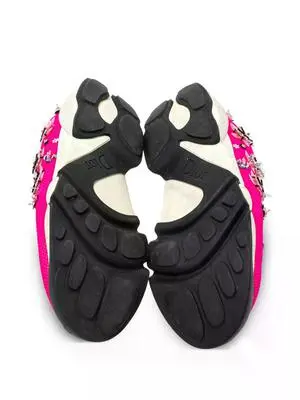 Dior Floral-embroidered Slip-on Sneakers - Pink