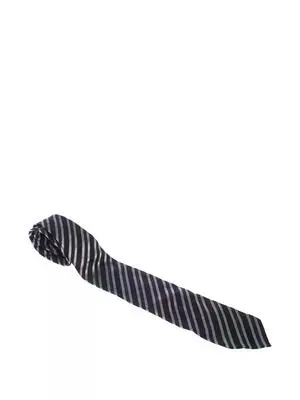 Giorgio Armani Striped Silk Tie - Purple