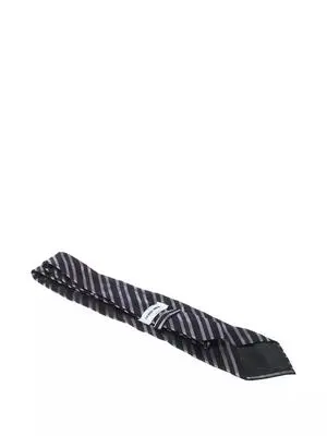 Giorgio Armani Striped Silk Tie - Purple