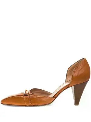 Casadei 80mm Padlock Leather Pumps