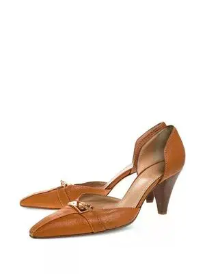 Casadei 80mm Padlock Leather Pumps