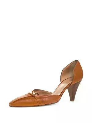 Casadei 80mm Padlock Leather Pumps