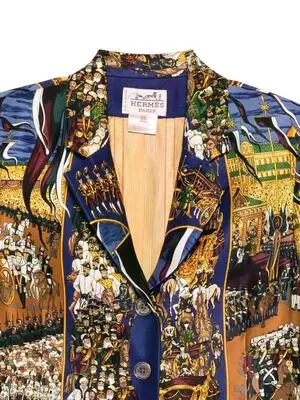 Hermès 1990s Printed Silk Jacket