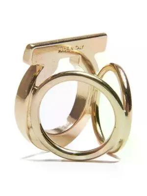 FERRAGAMO 2000s Ganchini Scarf Ring - Gold