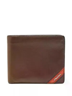 Prada Saffiano Leather Bi-fold Wallet - Brown