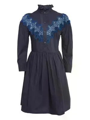 Sandro Lace Yoke Mini Dress