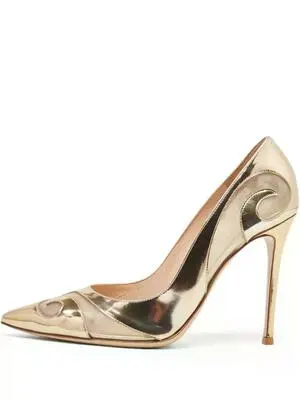 GIANVITO ROSSI 120mm Leather Pumps - Gold
