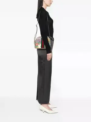 Gucci Small Gg Supreme Flora Ophidia Dome Crossbody Bag - Brown