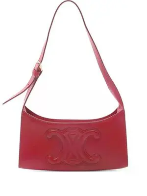 Celine 2010s Triomphe Leather Shoulder Bag
