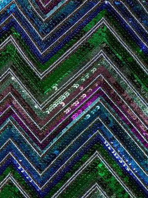 Gucci Chevron-pattern Sequinned Midi Skirt