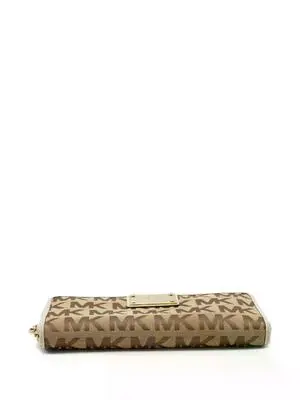 Michael Kors Pre-owned Logo Plaque Zip-around Wallet - Brown