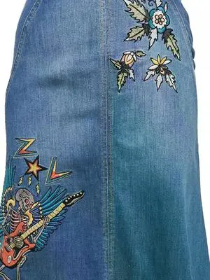 Zadig&Voltaire Embroidered Denim Skirt