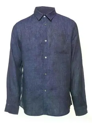 Derek Rose 2024 Linen Pocket Shirt - Blue