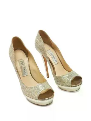 JIMMY CHOO 135mm Glitter Platform Pumps