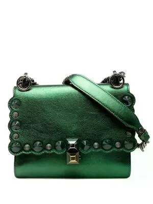 Fendi Small Leather Scalloped Kan I Crossbody Bag