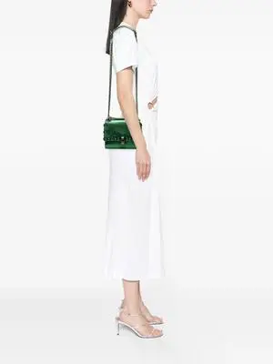 Fendi Small Leather Scalloped Kan I Crossbody Bag