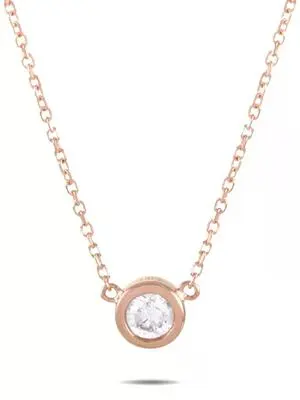 LB EXCLUSIVE 14k Rose Gold Diamond Necklace - Pink