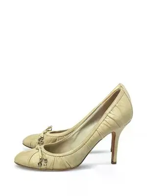 Dior 90mm Ruched Leather Pumps