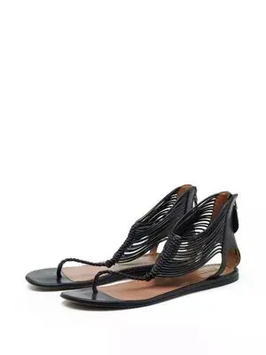 Alaïa Leather Flat Sandals
