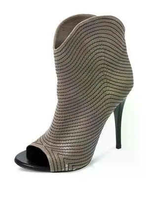 GIUSEPPE ZANOTTI 110mm Leather Open Toe Boots