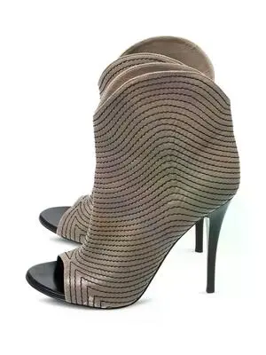 GIUSEPPE ZANOTTI 110mm Leather Open Toe Boots