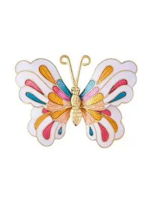 SUSAN CAPLAN 1980s Butterfly Brooch - White