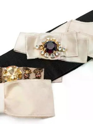 Dolce & Gabbana 2000s Rhinestone-embellished Silk Belt