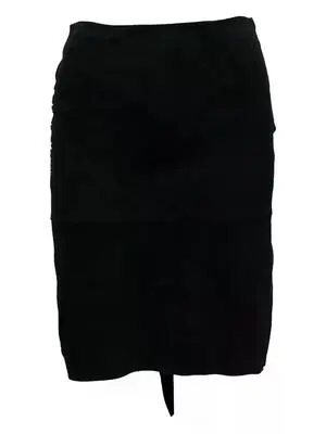 Ba&sh Asymmetrical Twist-gather Leather Skirt