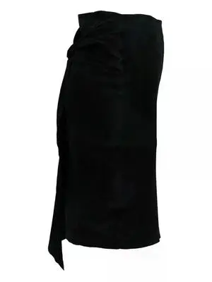 Ba&sh Asymmetrical Twist-gather Leather Skirt