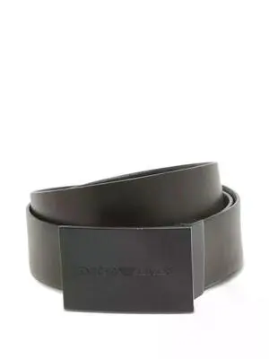 Emporio Armani Logo-engraved Buckle Belt - Black