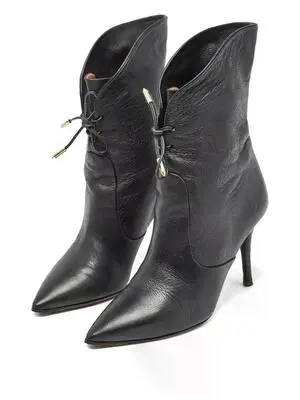AQUAZZURA 85mm Pointed-toe Leather Ankle Boots