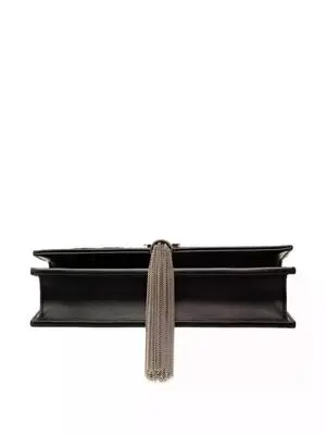 Saint Laurent 2016 Calfskin Cloud Star Applique Classic Monogram Kate Tassel Wallet On Chain - Black