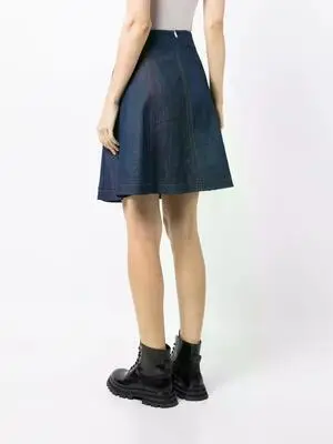 Balenciaga Flared Denim Skirt With Toggle Fastening