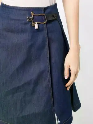 Balenciaga Flared Denim Skirt With Toggle Fastening